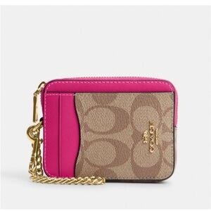 Coach | Accessories | Coach Zip Card Case In Signature Canvas | Poshmark